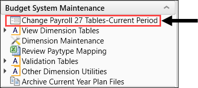 Current payroll period Configuration