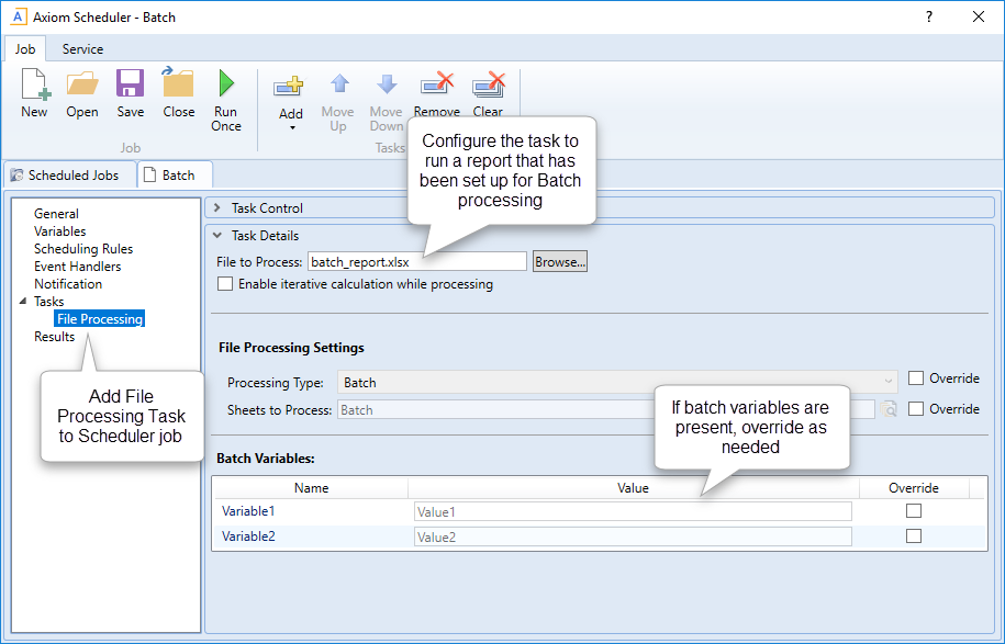 Batch processing using Scheduler