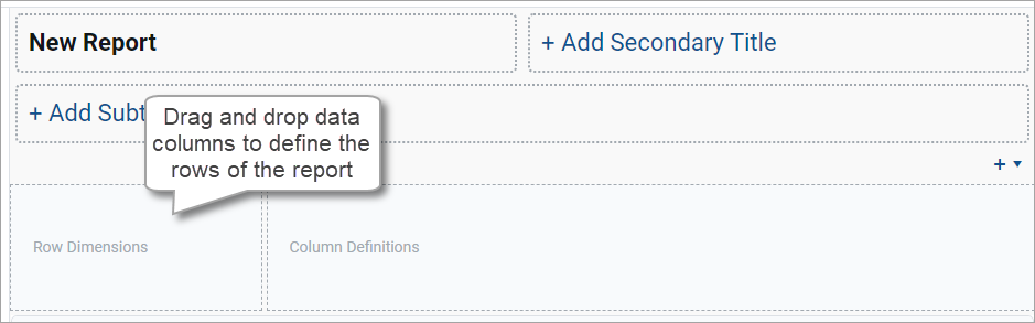 Specify the row dimension for a web report